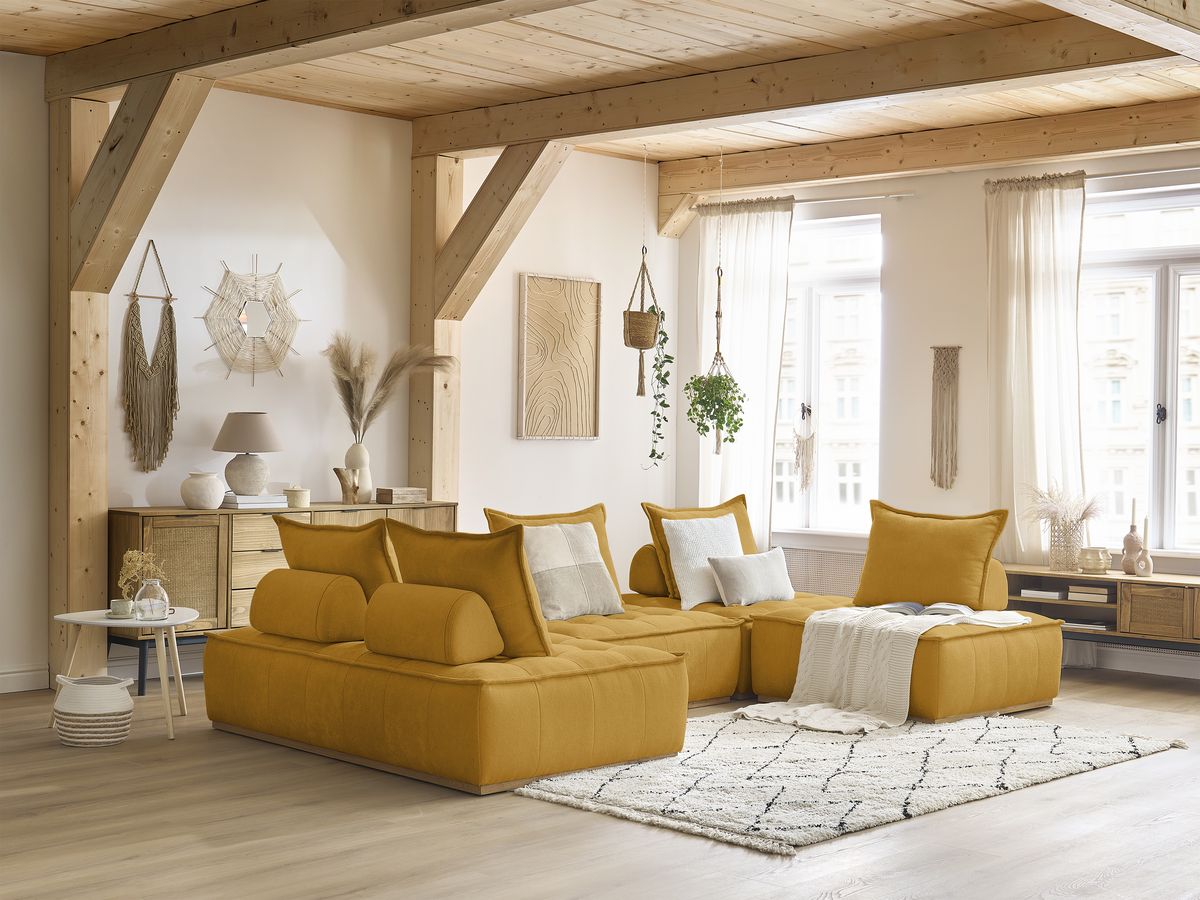 Canapé panoramique modulable ELISA avec 3 chauffeuses 1 place et 1 ...