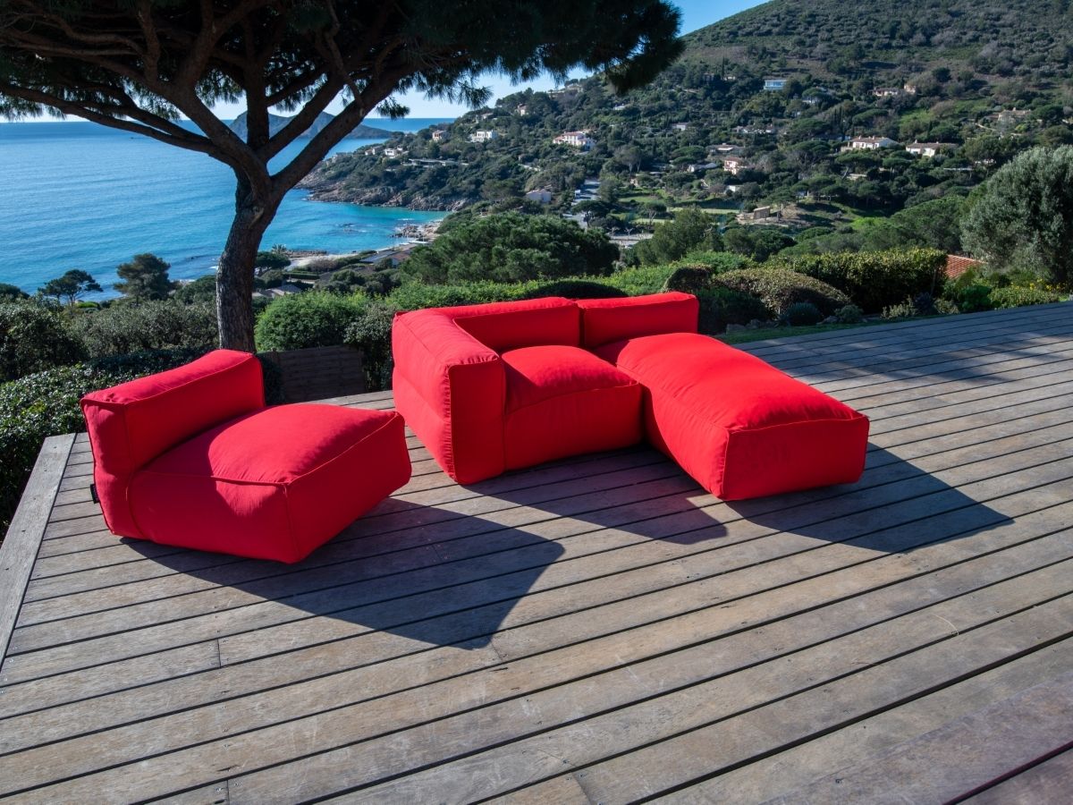 Canapé de jardin modulable GIULIA avec bâche de protection, 1 ...