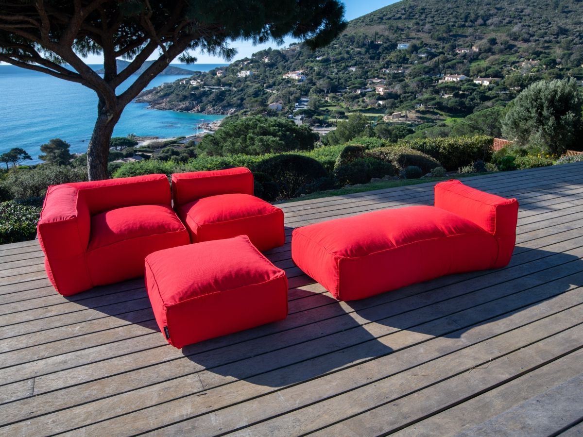 Canapé de jardin modulable GIULIA avec bâche de protection, 1 ...