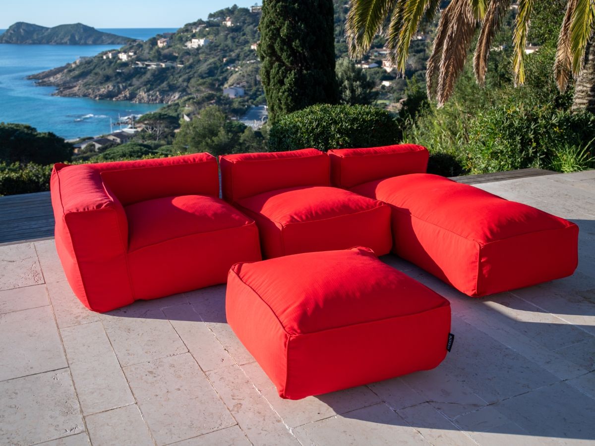 Canapé de jardin modulable GIULIA avec bâche de protection, 1 ...