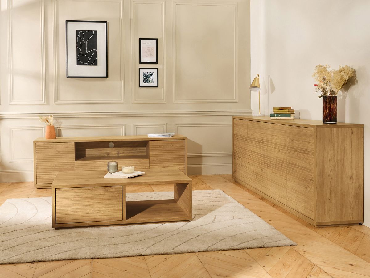 Ensemble FERRET avec buffet 180 cm + meuble TV 180 cm + table basse 100 ...