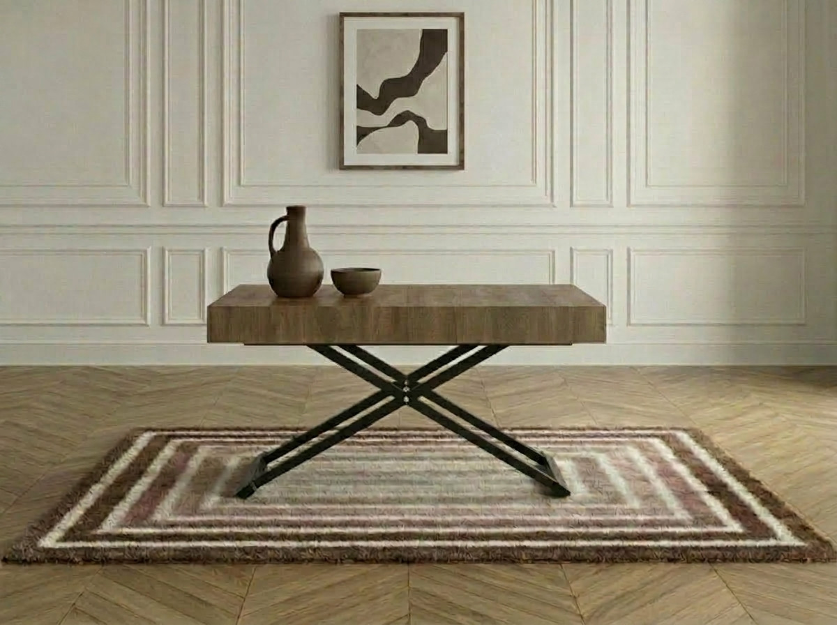 Table basse extensible et relevable ROMY effet bois | Bobochic
